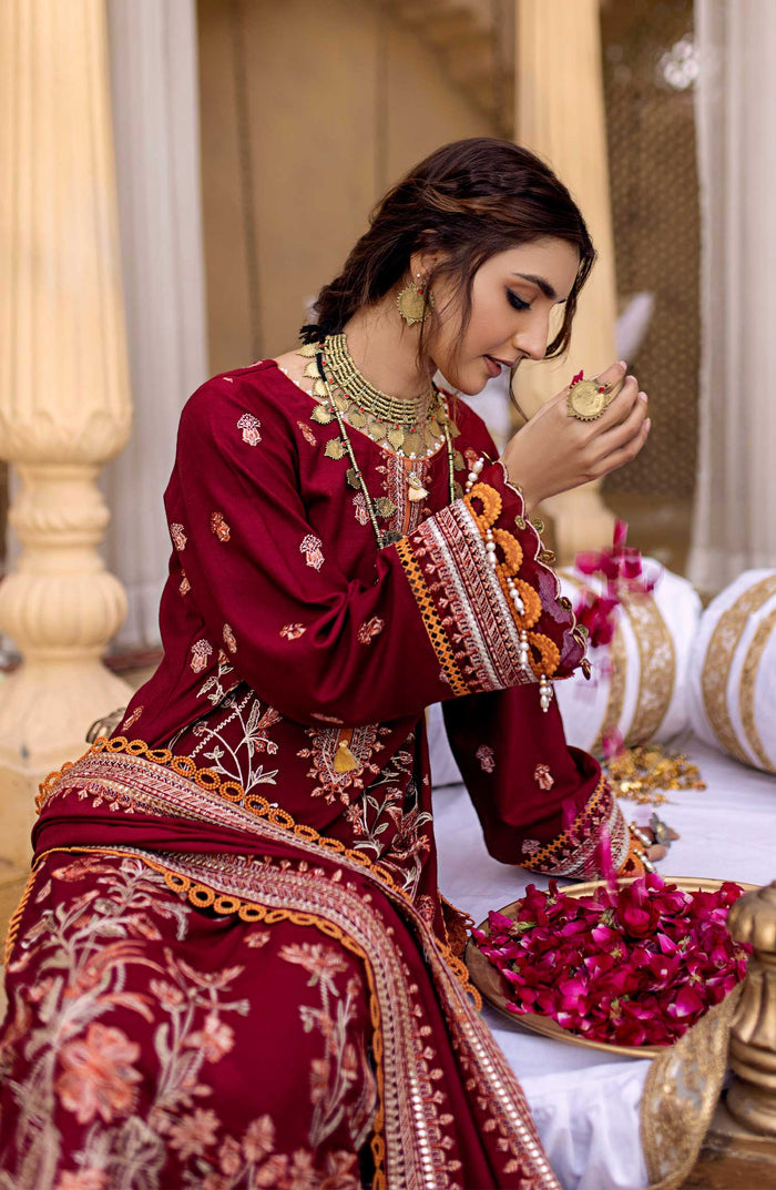 Maroon Red Pakistani Salwar Kameez Dupatta Salwar Suit – Nameera by Farooq