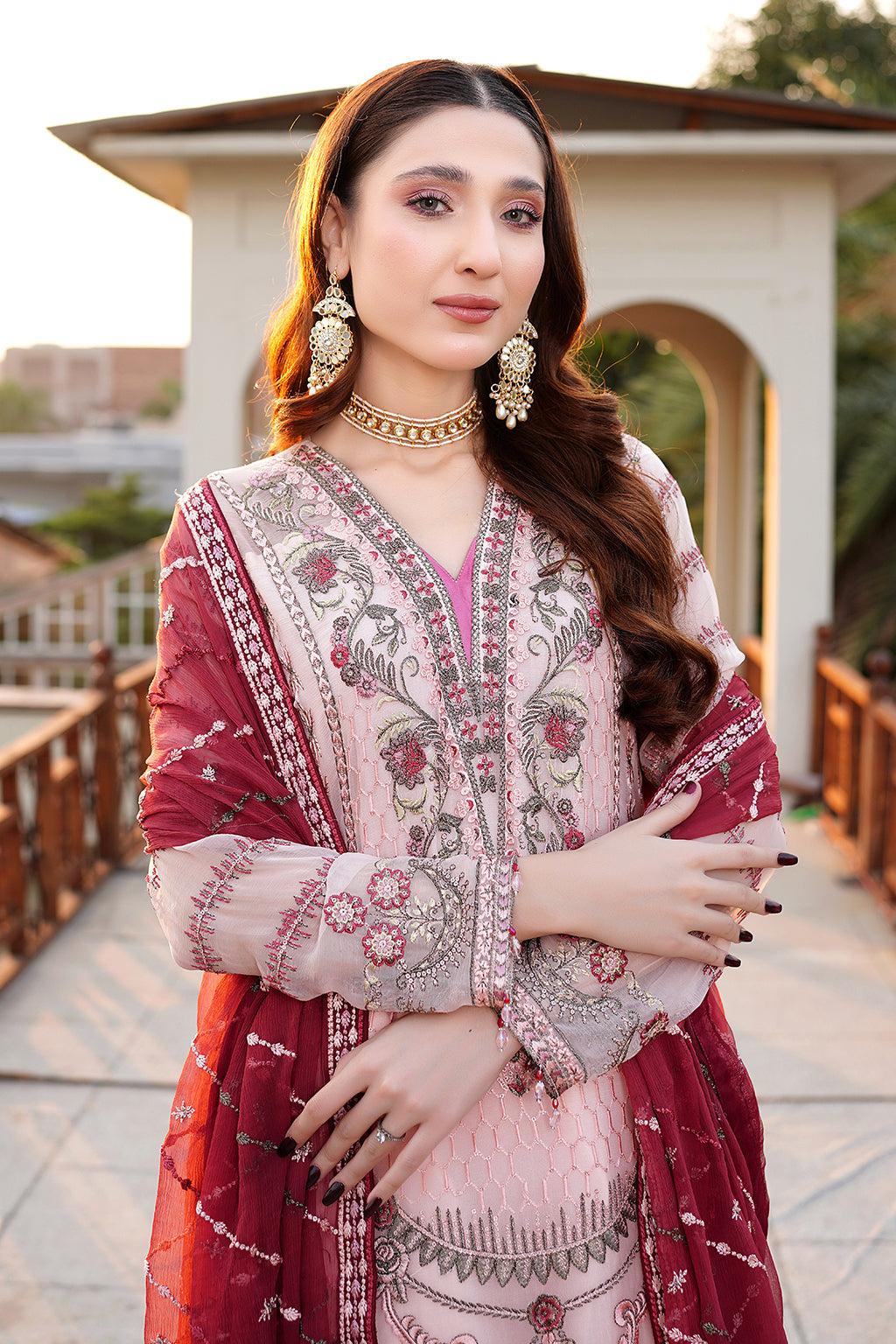 Rose Pink Pakistani Salwar Kameez Dupatta Salwar Suit – Nameera by Farooq