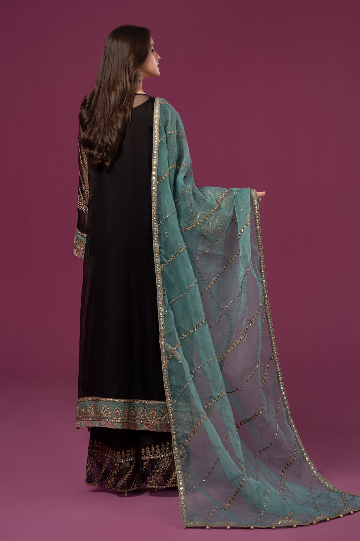 Traditional Black Shade Maria B Luxury Formal Pakistani Salwar Suit ...
