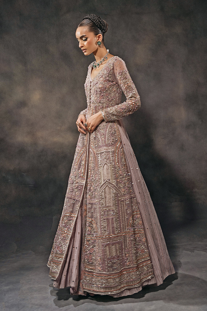 Open Gown Lehenga and Dupatta Pakistani Bridal Dress – Nameera by Farooq