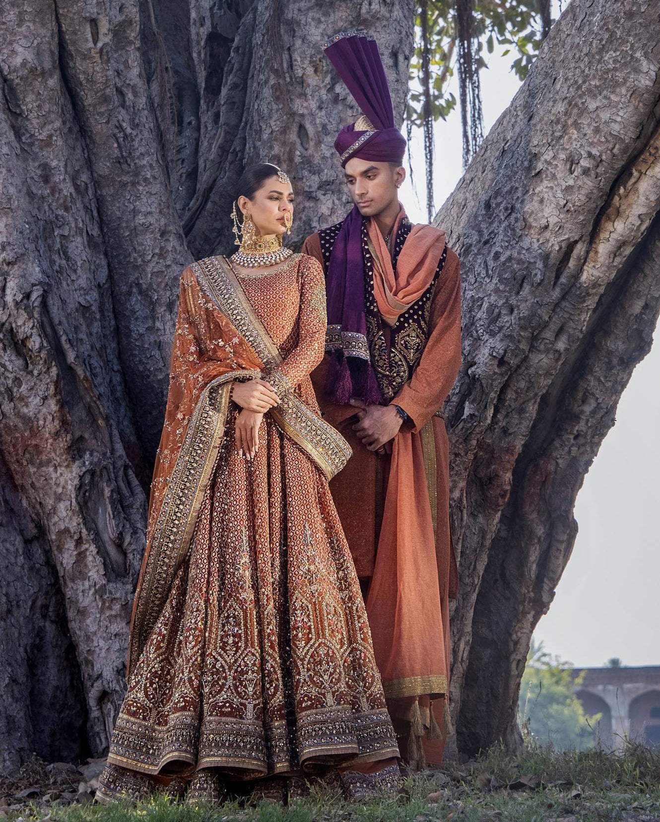 Pakistani Bridal Dress in Traditional Pishwas Style – Nameera by Farooq