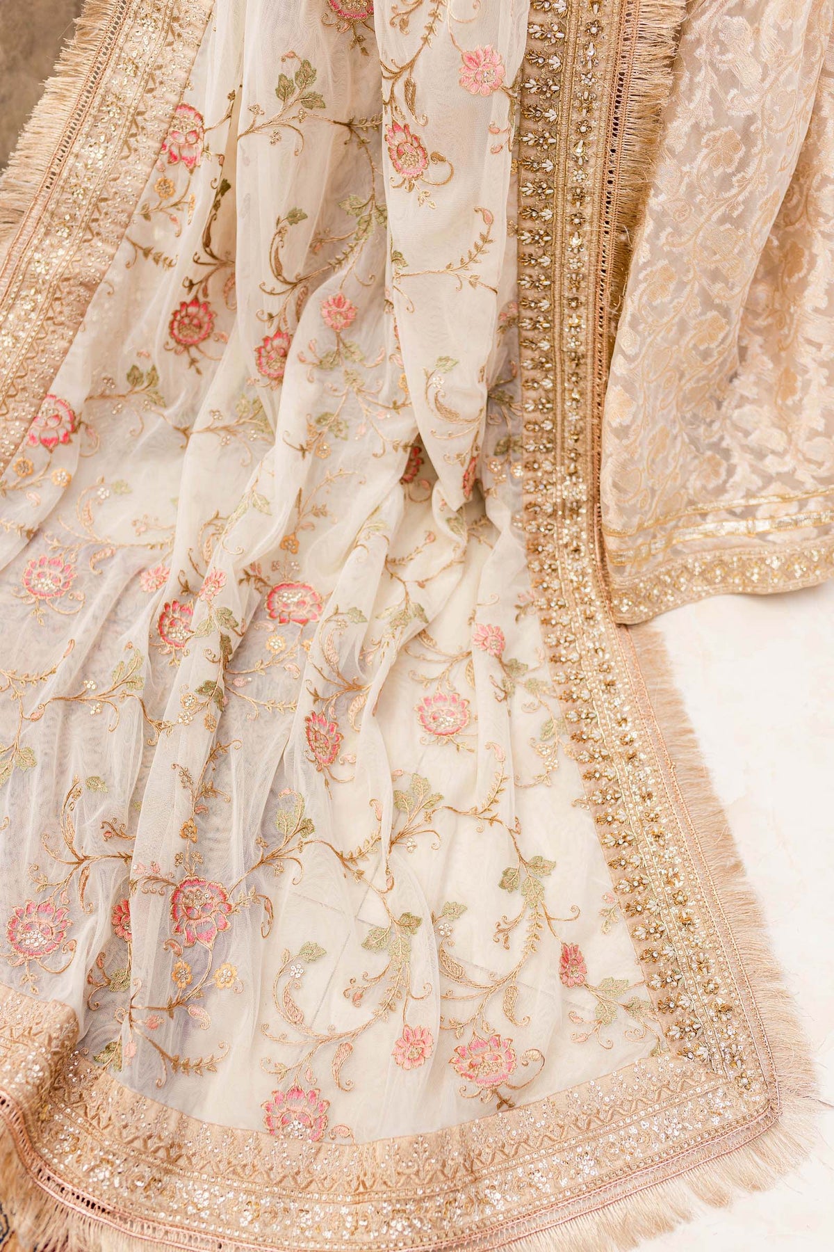 Pakistani Bridal Dress in Kameez and Gharara Style – Nameera by Farooq