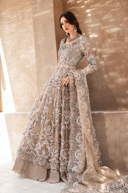 Pakistani Bridal Dress in Royal Frock and Lehenga Style – Nameera by Farooq