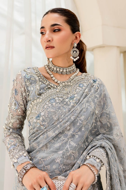 Pakistani Bridal Dress in Royal Saree Style for Wedding – Nameera by Farooq