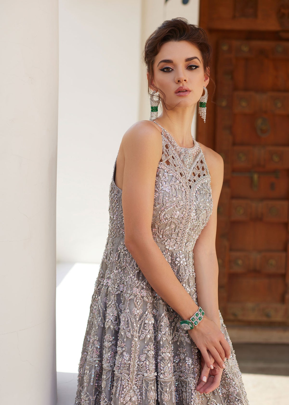 Royal Pakistani Bridal Gown and Dupatta Wedding Dress – Nameera by Farooq