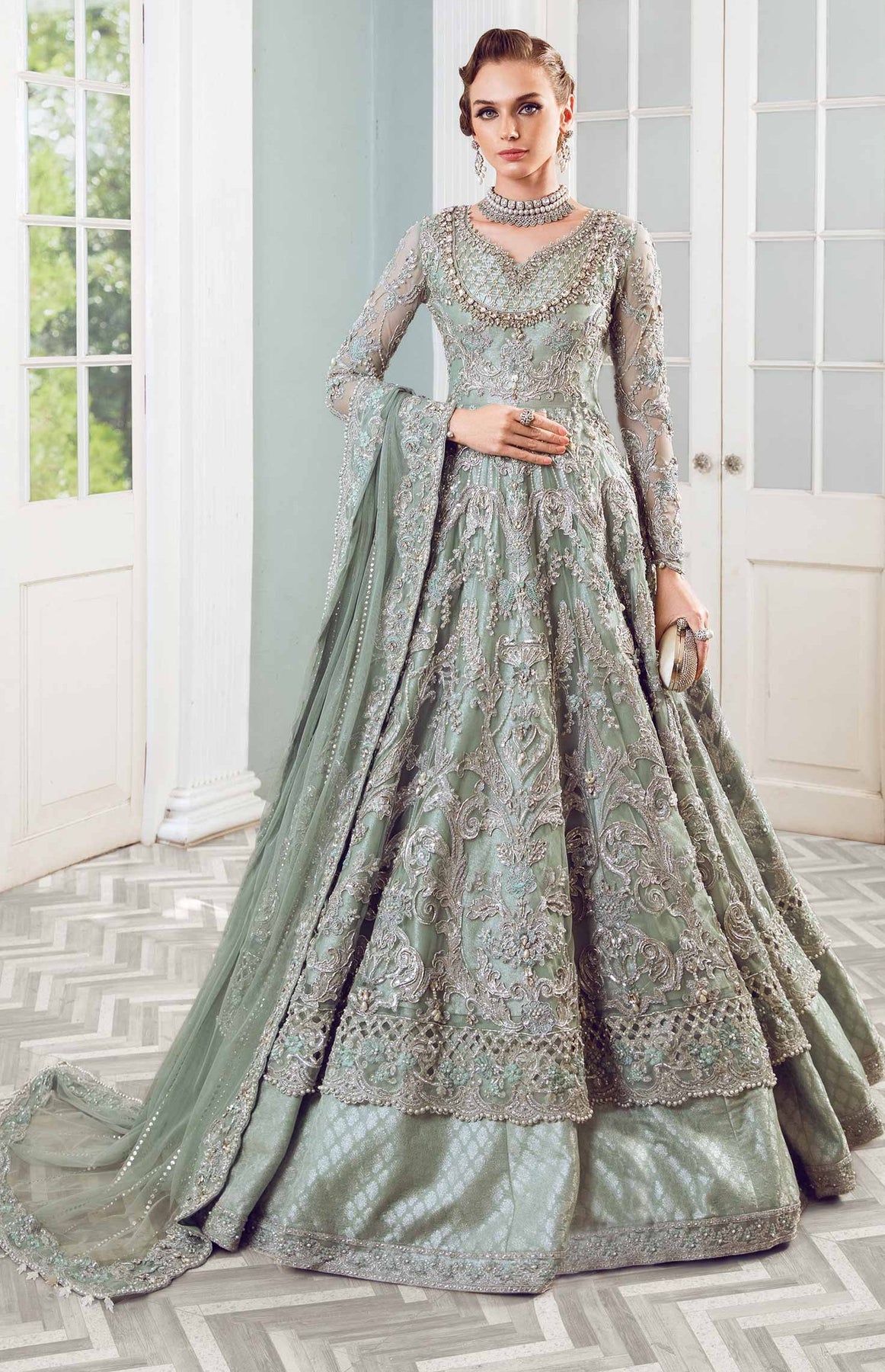 Pakistani Bridal Lehenga and Wedding Gown Walima Dress – Nameera by Farooq