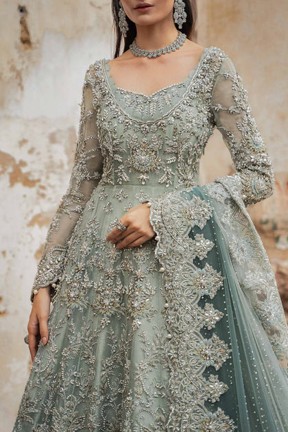 Pakistani Bridal Walima Dress in Frock Lehenga Style – Nameera by Farooq