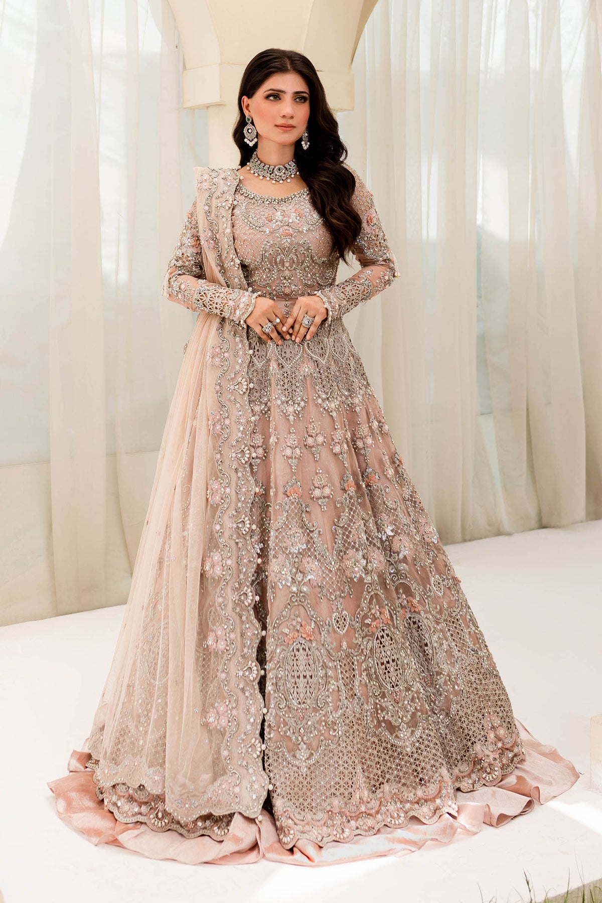 Pakistani Gown with Custom Made Bridal Lehenga for Brides – Nameera by ...