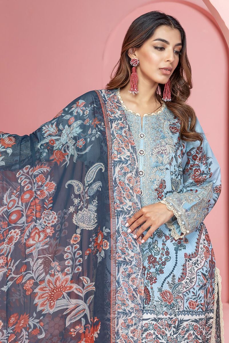 Mist Blue Pakistani Salwar Kameez Style Party Wear Salwar Suit ...