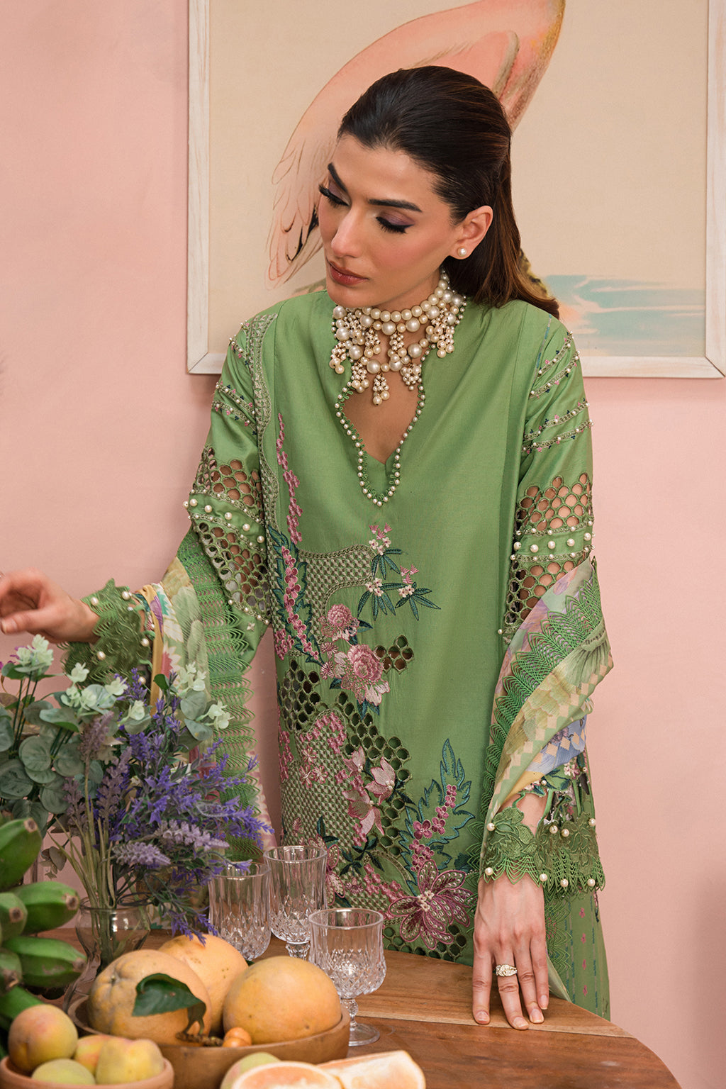 Royal Pakistani Salwar Kameez Guava Green Shade Salwar Suit – Nameera ...