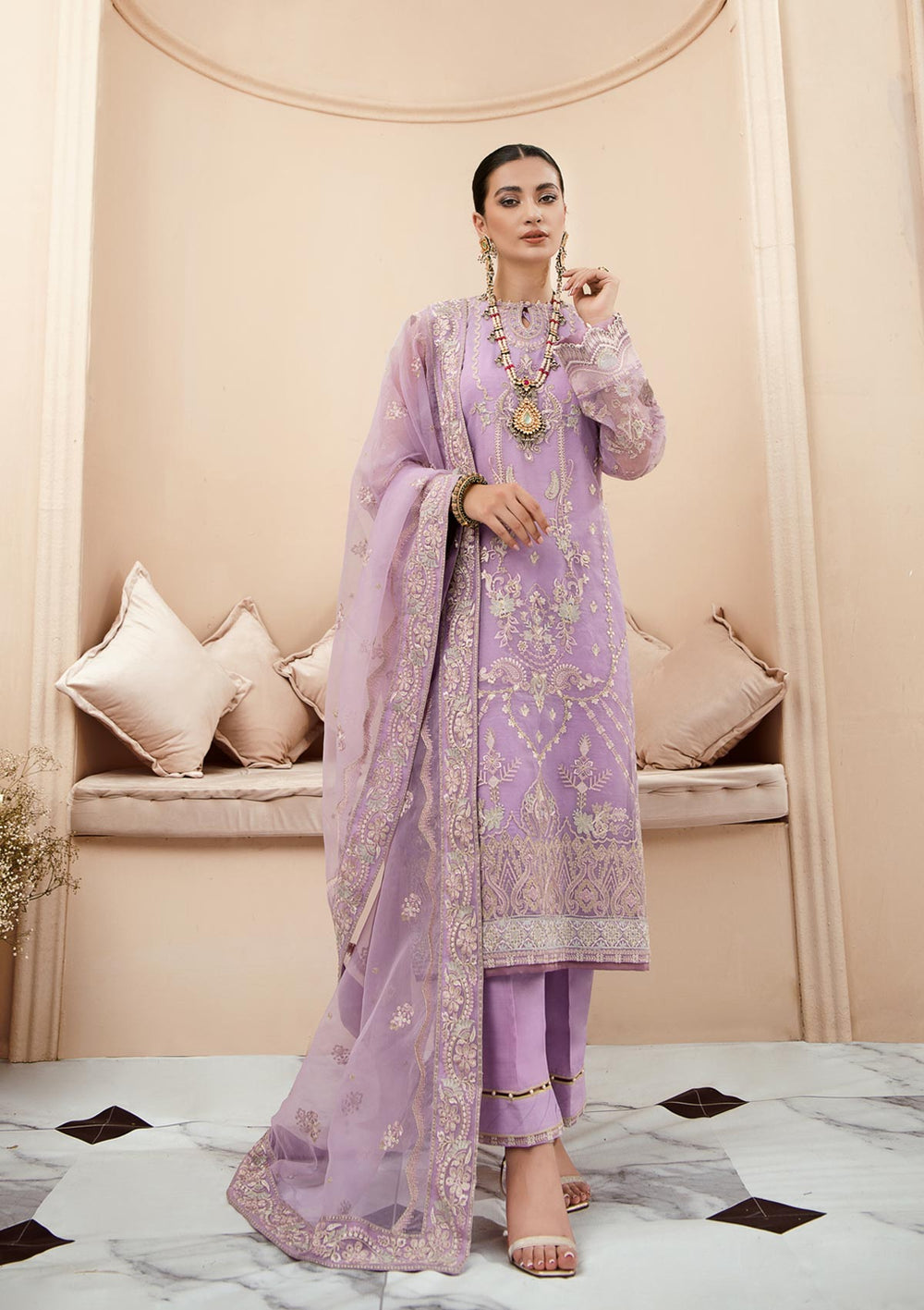 Pakistani Salwar Suit Dupatta Embroidered Salwar Kameez – Nameera by Farooq