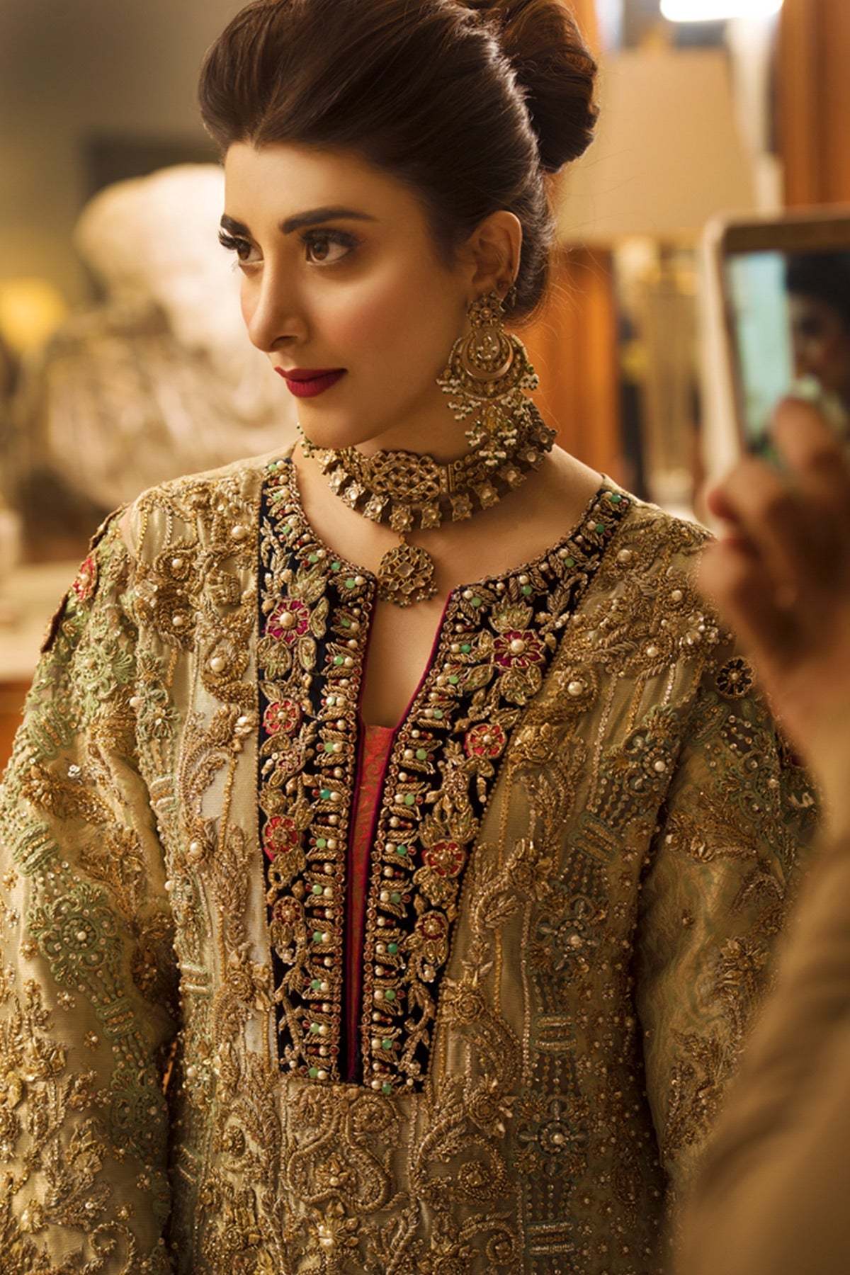Embellished Jamawar Gharara Frock Pakistani Wedding Dresses – Nameera ...