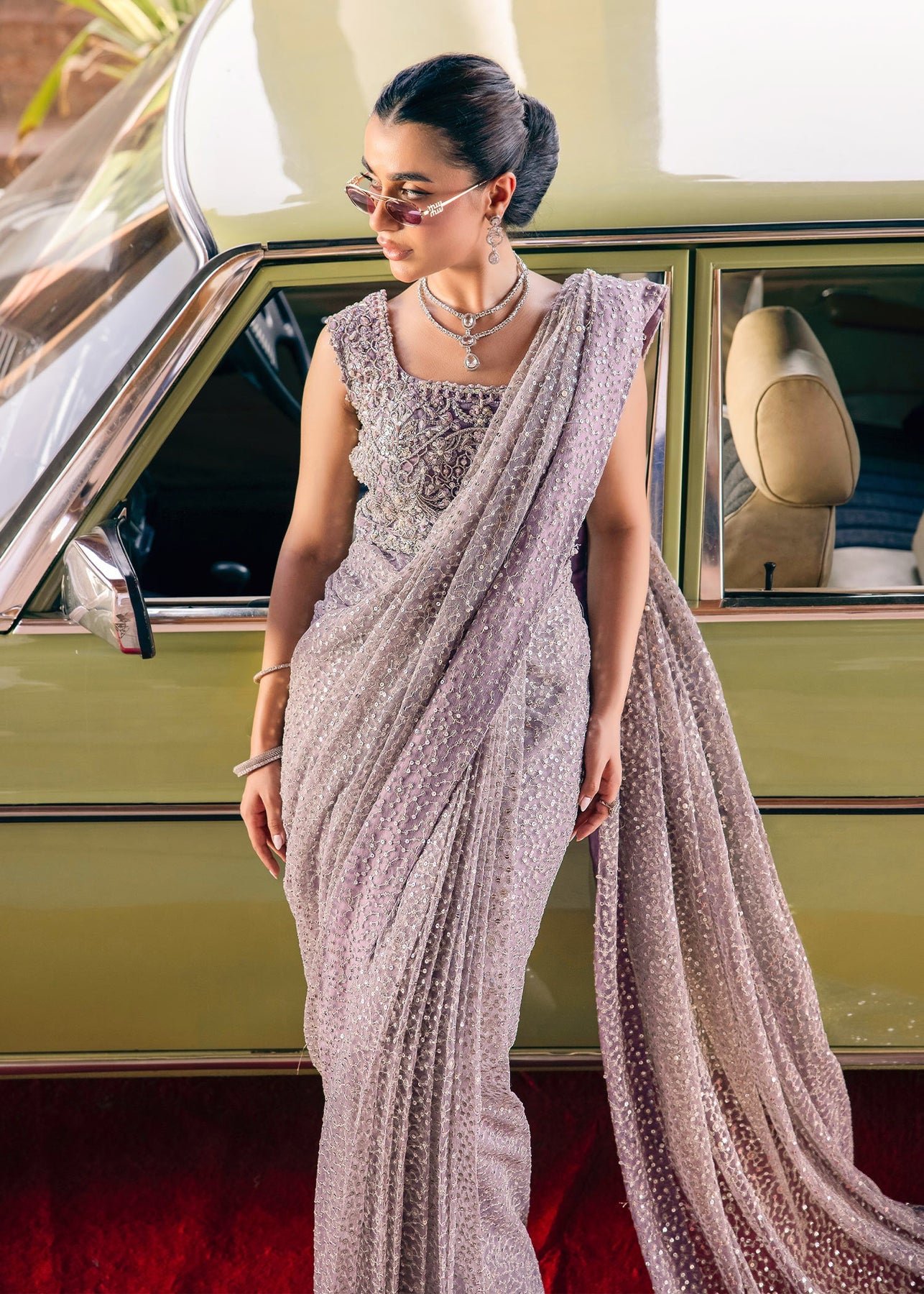 Pakistani Wedding Dress in Bridal Saree Blouse Style – Nameera by Farooq