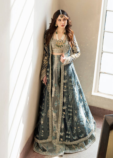 Pakistani Wedding Dress in Jacket and Sharara Style – Nameera by Farooq