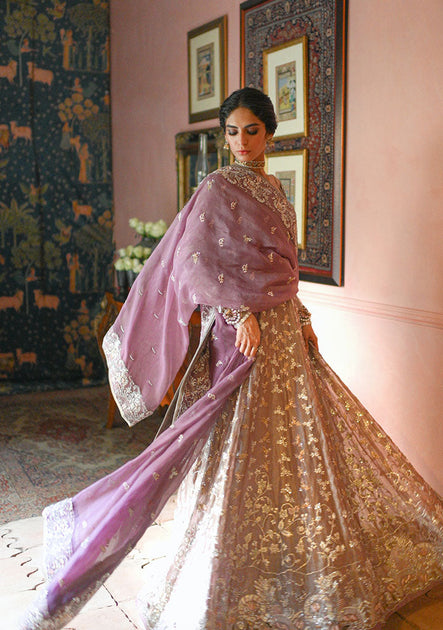 Pakistani Wedding Dress in Traditional Pishwas Style – Nameera by Farooq