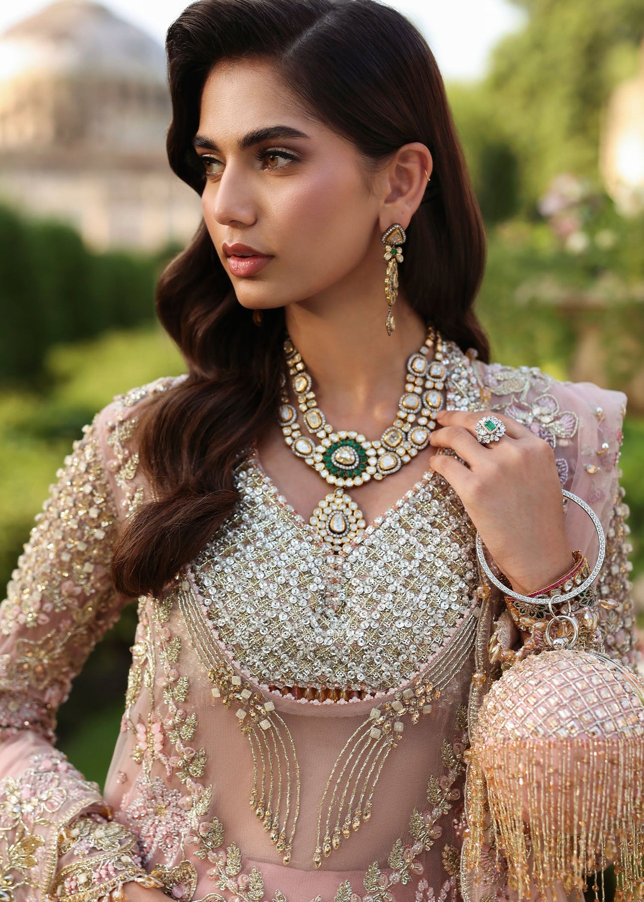 Pakistani Bridal Walima Dress in Lehenga Kameez Style – Nameera by Farooq