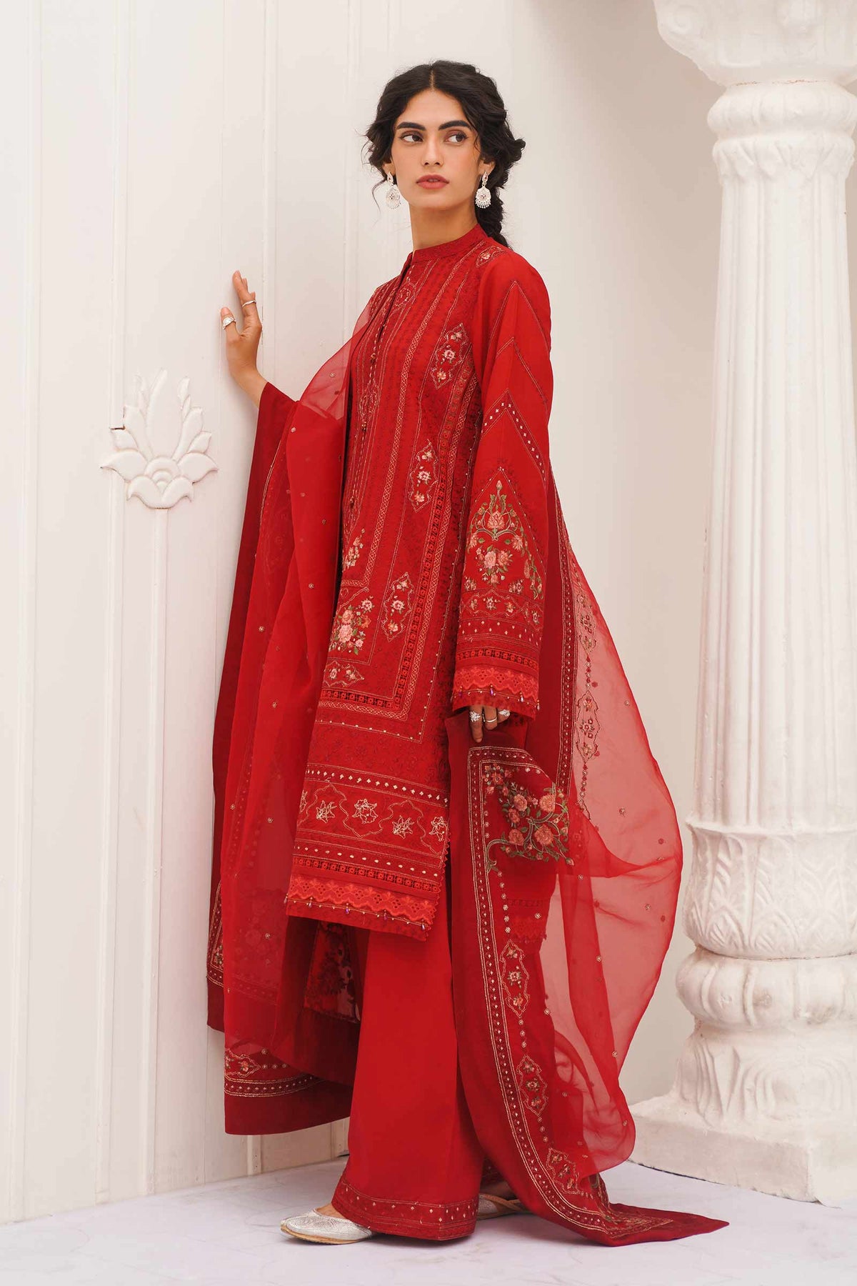 Premium Embroidered Red Pakistani Salwar Kameez Party Dress – Nameera ...