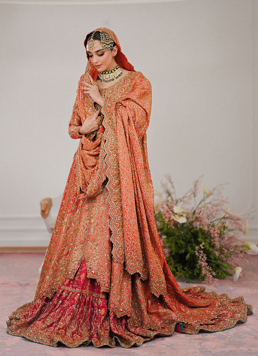 Farshi Lehenga Kameez Dupatta Pakistani Bridal Dress – Nameera by Farooq