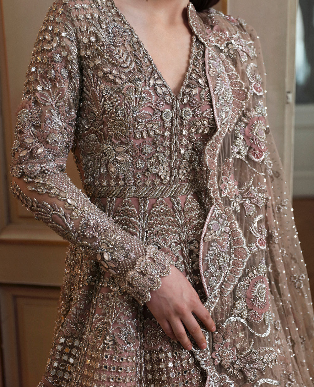 Pakistani Bridal Dress in Classic Gown Dupatta Style – Nameera by Farooq
