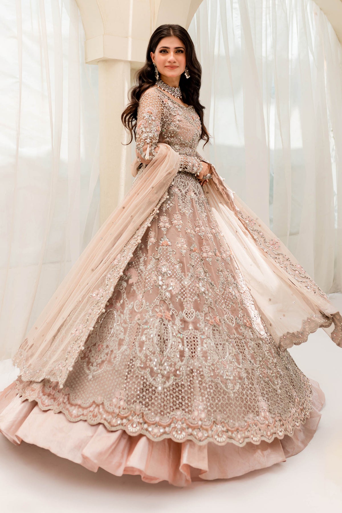 Pakistani Gown with Custom Made Bridal Lehenga for Brides – Nameera by ...