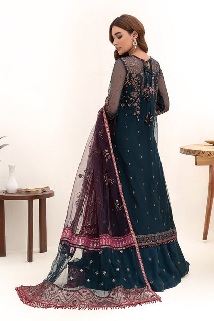 ZN 01 Glory - Elegant Dark Zinc Embroidered Dress – Nameera by Farooq