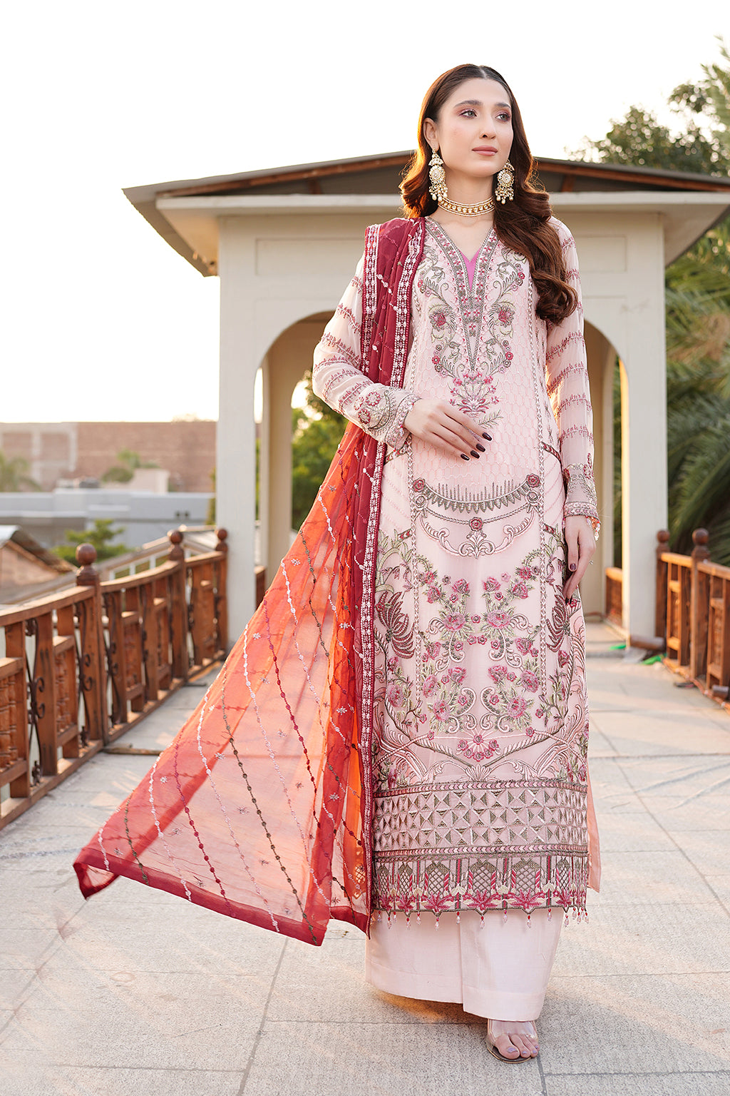 Rose Pink Pakistani Salwar Kameez Dupatta Salwar Suit – Nameera by Farooq