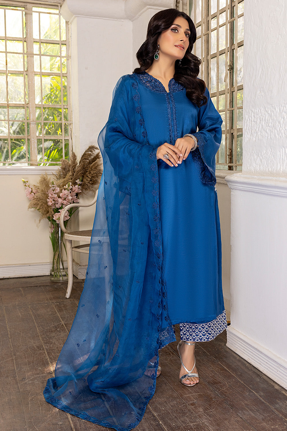 Blue Pakistani Salwar Kameez with Dupatta Salwar Suit – Nameera by Farooq