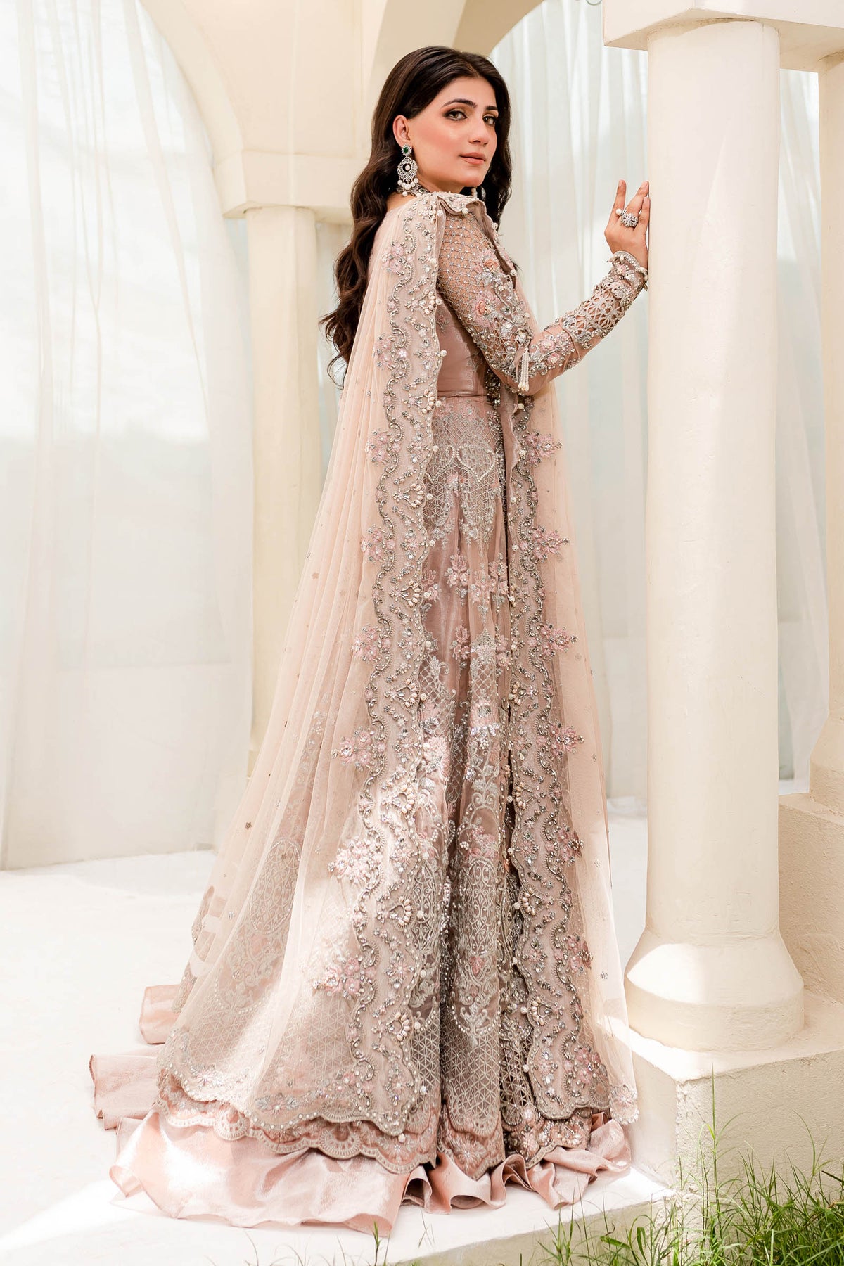 Pakistani Gown with Custom Made Bridal Lehenga for Brides – Nameera by ...