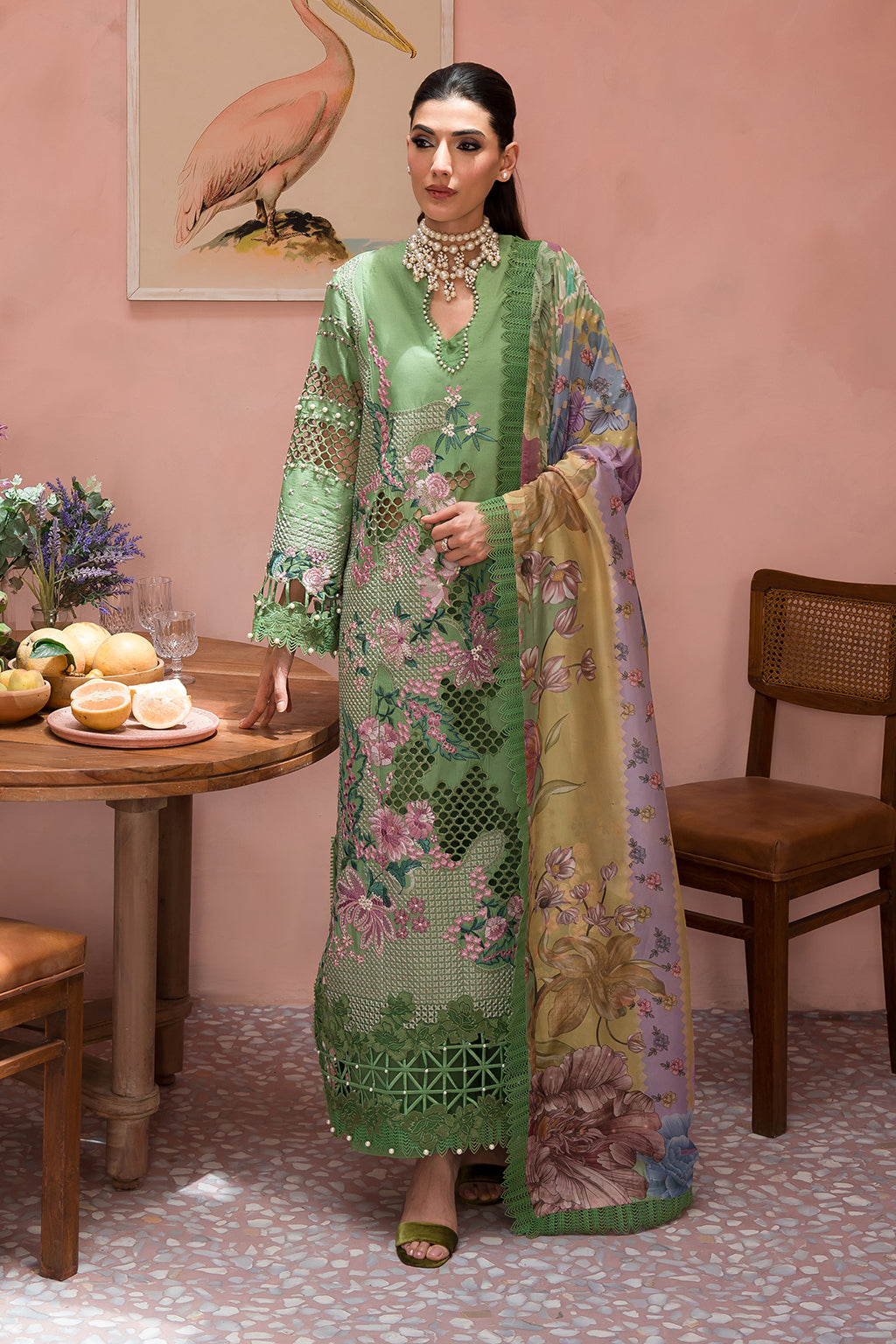 Royal Pakistani Salwar Kameez Guava Green Shade Salwar Suit – Nameera ...