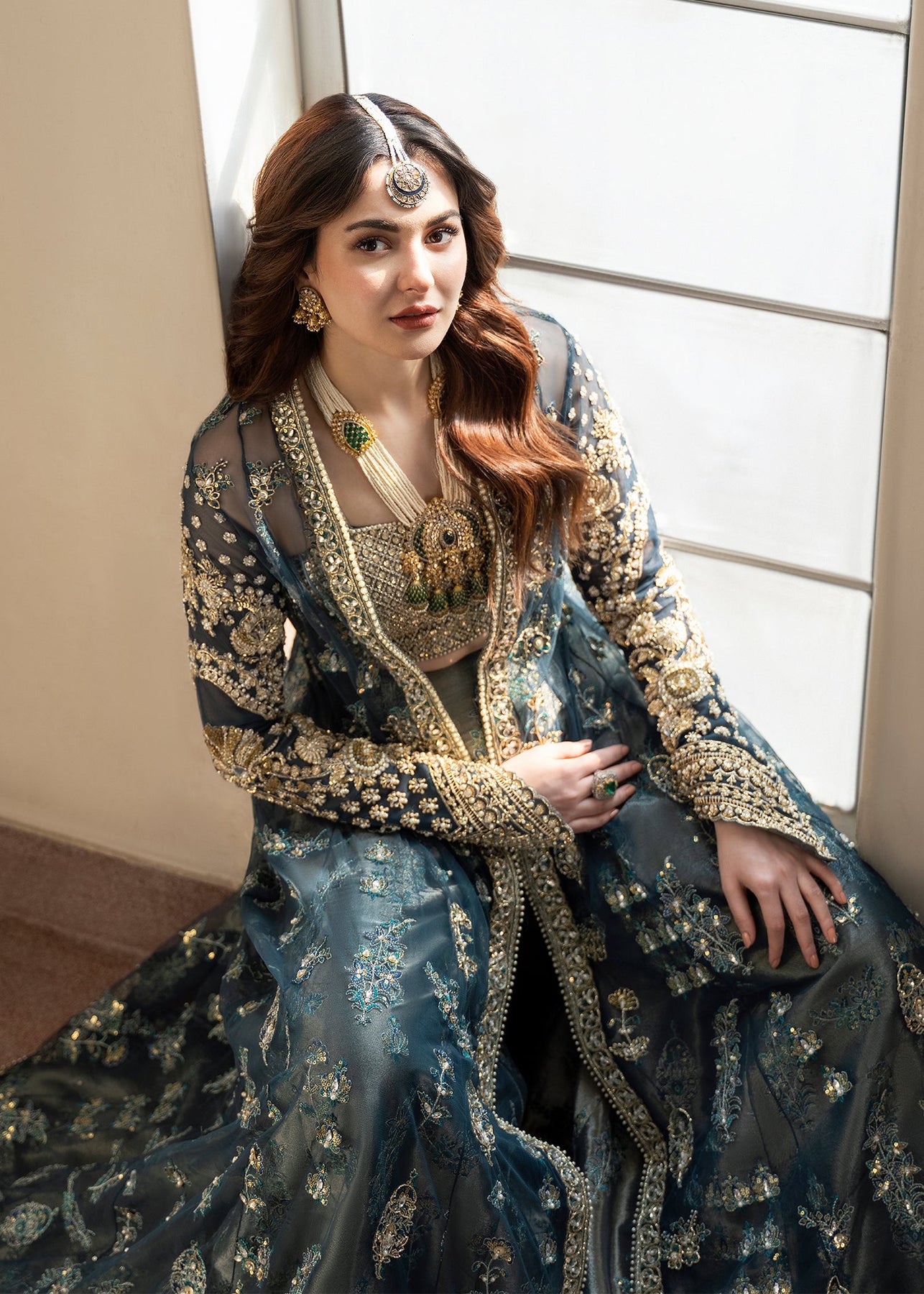 Pakistani Wedding Dress in Jacket and Sharara Style – Nameera by Farooq