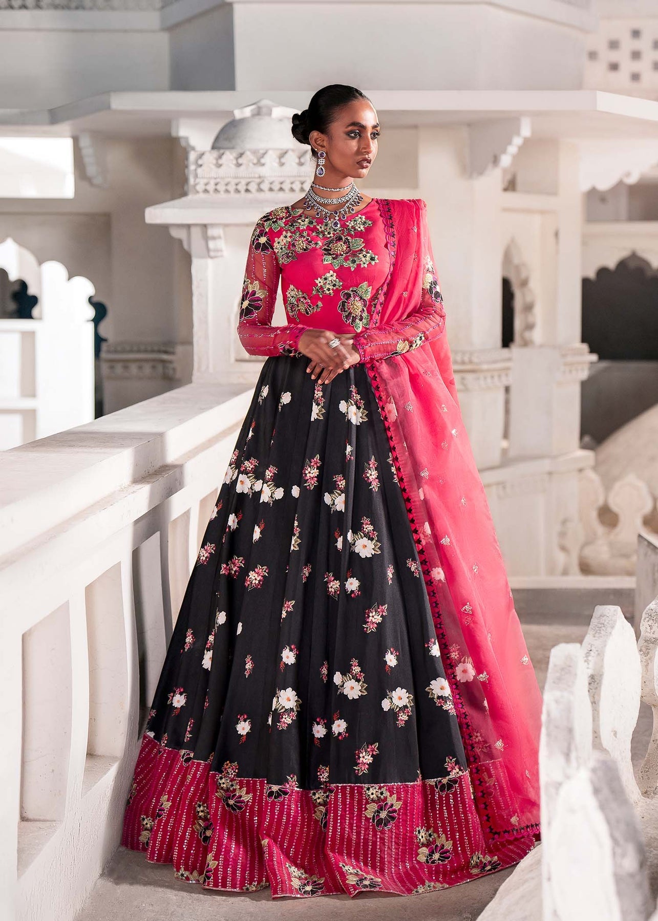 Shocking Pink Embroidered Pakistani Wedding Lehenga Choli – Nameera by ...