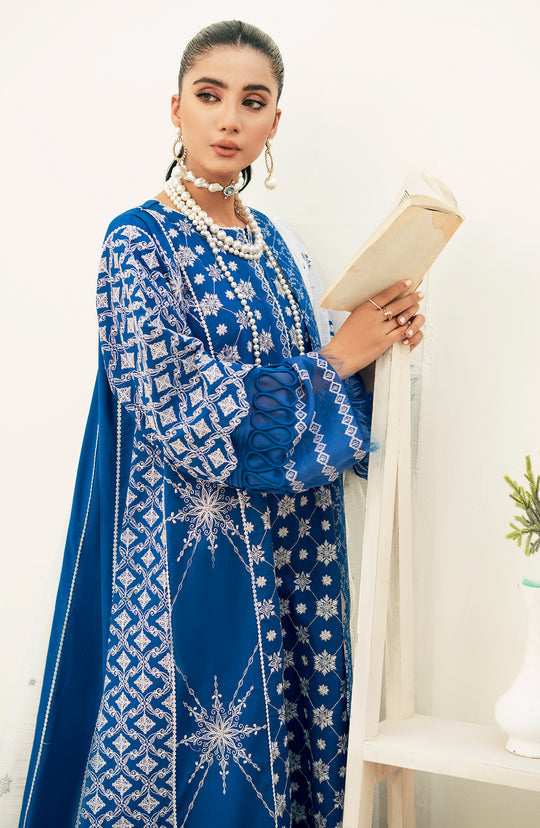 Azure Blue Embroidered Pakistani Salwar Kameez Dupatta Salwar Suit ...