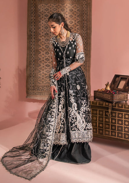 Black Embroidered Kashmiri Style Pakistani Wedding Dress – Nameera by ...