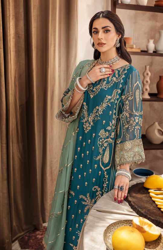 Embellished Pakistani Kameez Wedding Dress in Zinc Color – Nameera by ...