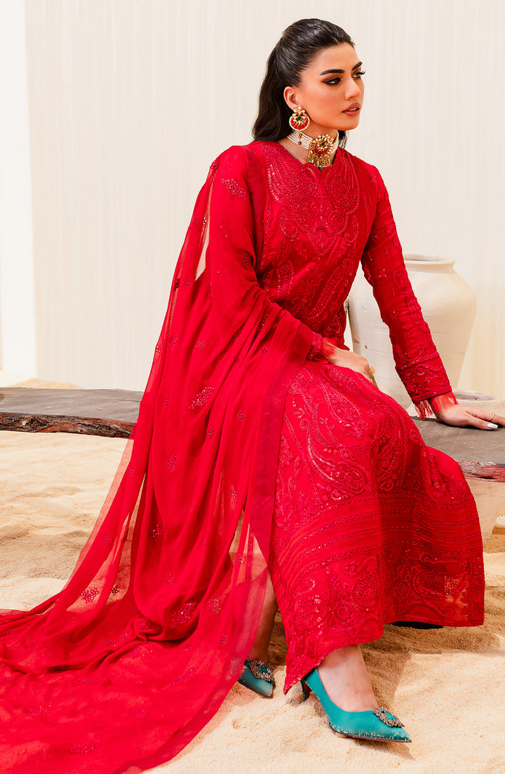 Luxury Red Pakistani Salwar Kameez Dupatta Salwar Suit – Nameera by Farooq