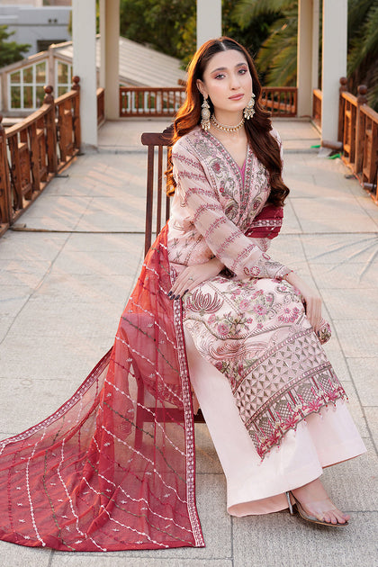 Rose Pink Pakistani Salwar Kameez Dupatta Salwar Suit – Nameera by Farooq