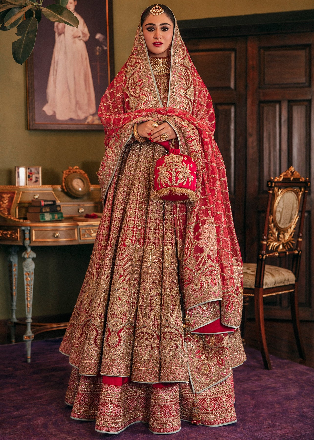 Traditional Double Layered Pishwas Pakistani Bridal Dress – Nameera by ...