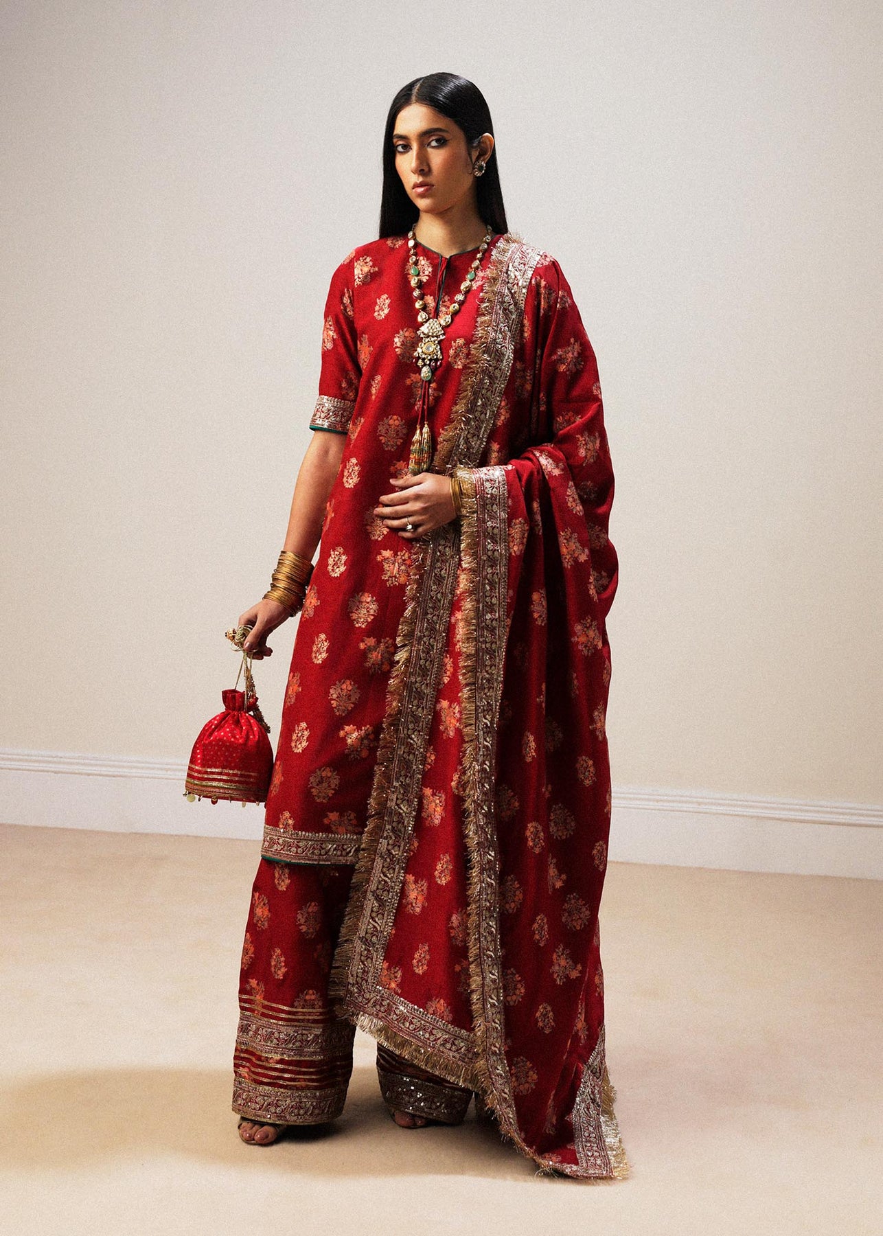 Traditional Look Red Pakistani Wedding Dress Salwar Suit – Nameera by ...