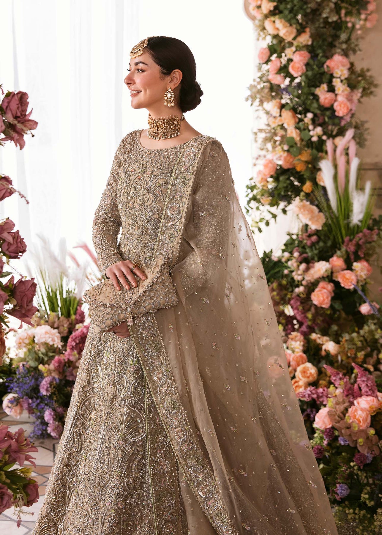 Traditional Pishwas Embellished Pakistani Bridal Dress – Nameera by Farooq
