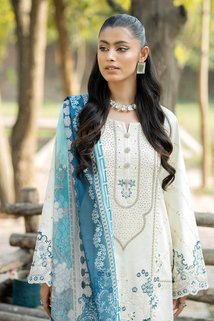 Classic White Shade Pakistani Salwar Kameez Dupatta Suit – Nameera by ...
