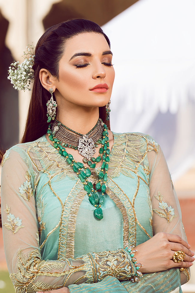 Asian Party Outfit Fully Embellished with Adda Work – Nameera by Farooq