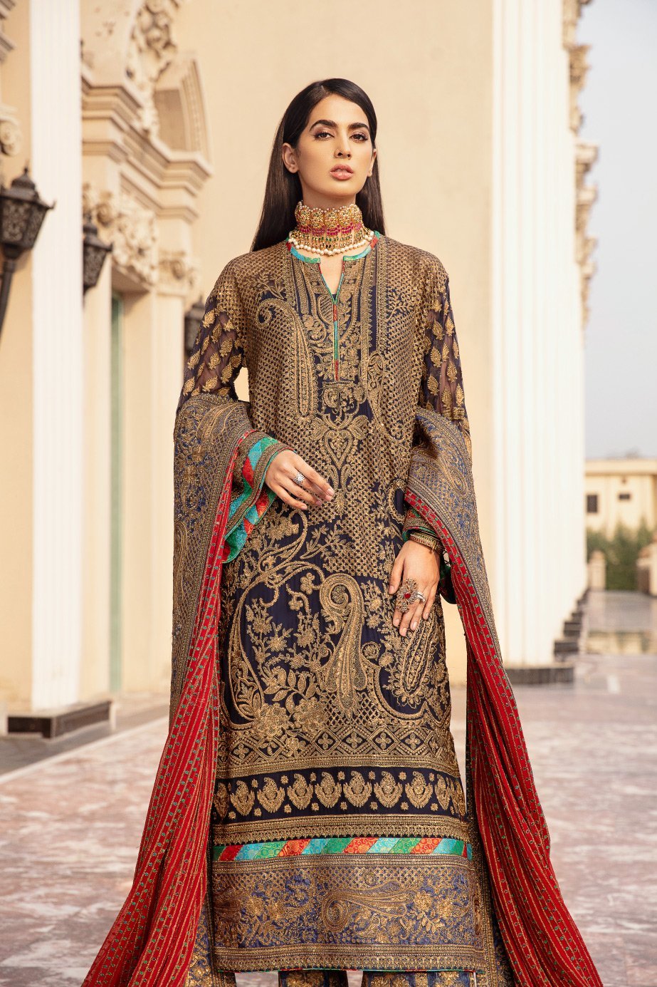Buy Black Heavy Chiffon Dress for Wedding Party Online – Nameera by Farooq