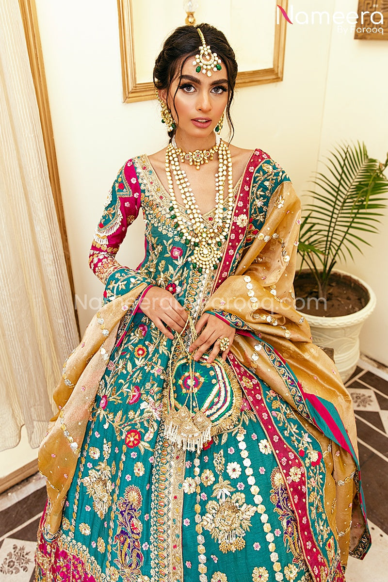 Traditional Angrakha Bridal Dress Pakistani for Wedding – Nameera by Farooq
