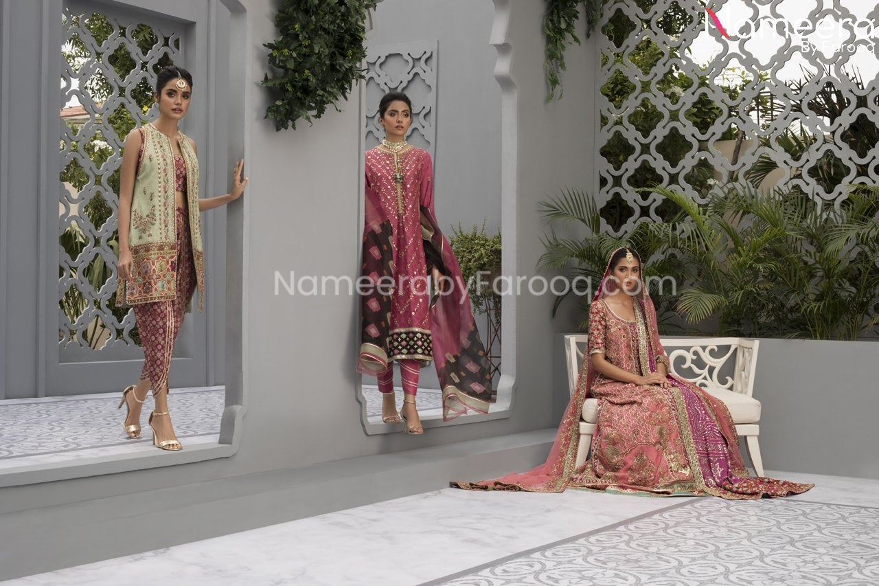 Pakistani Pishwas Lehenga Dupatta Bridal Dress Online 2021 – Nameera by ...