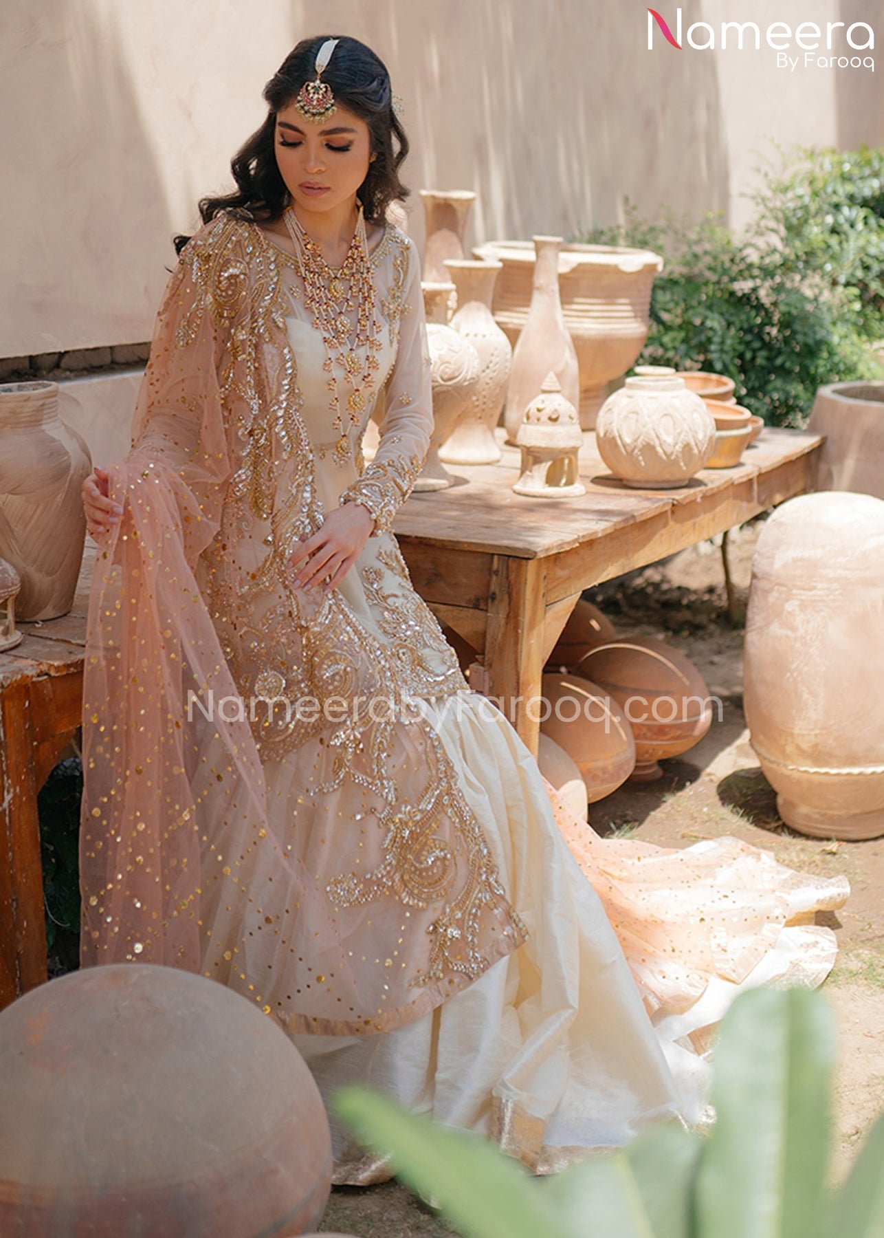 Latest Pakistani Traditional Bridal Gharara Dress Online 2021 – Nameera ...