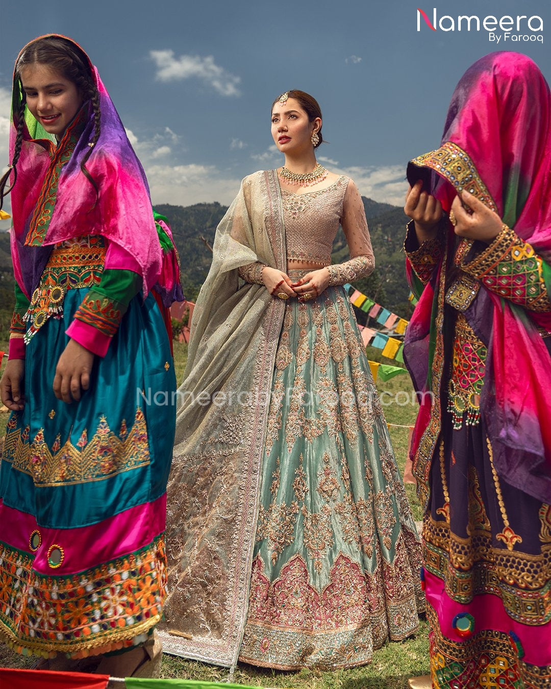 Traditional Bridal Lehenga Choli Pakistani Dress Online – Nameera by Farooq