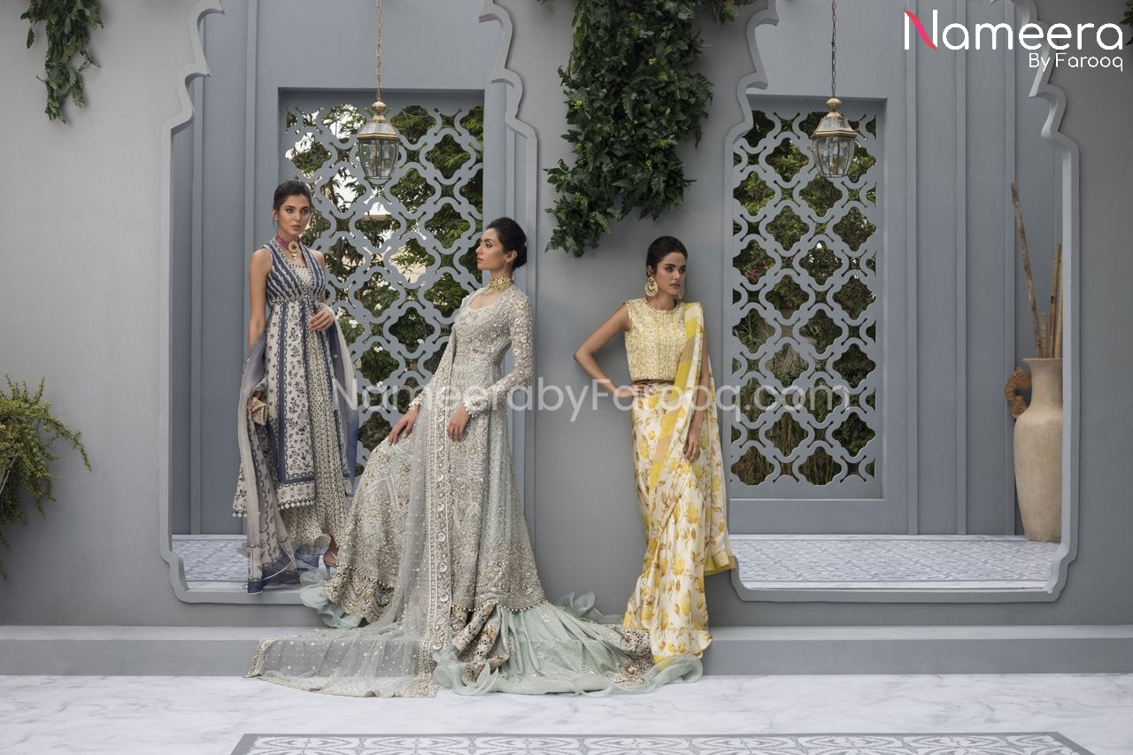 Traditional Long Tail Lehenga with Pishwas Dress for Bride – Nameera by ...