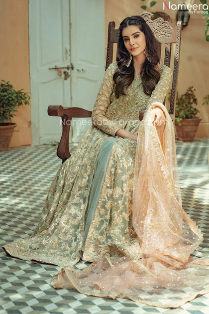 Embellished Green Bridal North Indian Lehenga Wedding Dress – Nameera ...