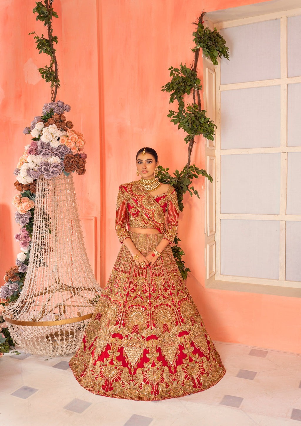 Bridal Red Lehenga Choli for Indian Bridal Wear – Nameera by Farooq