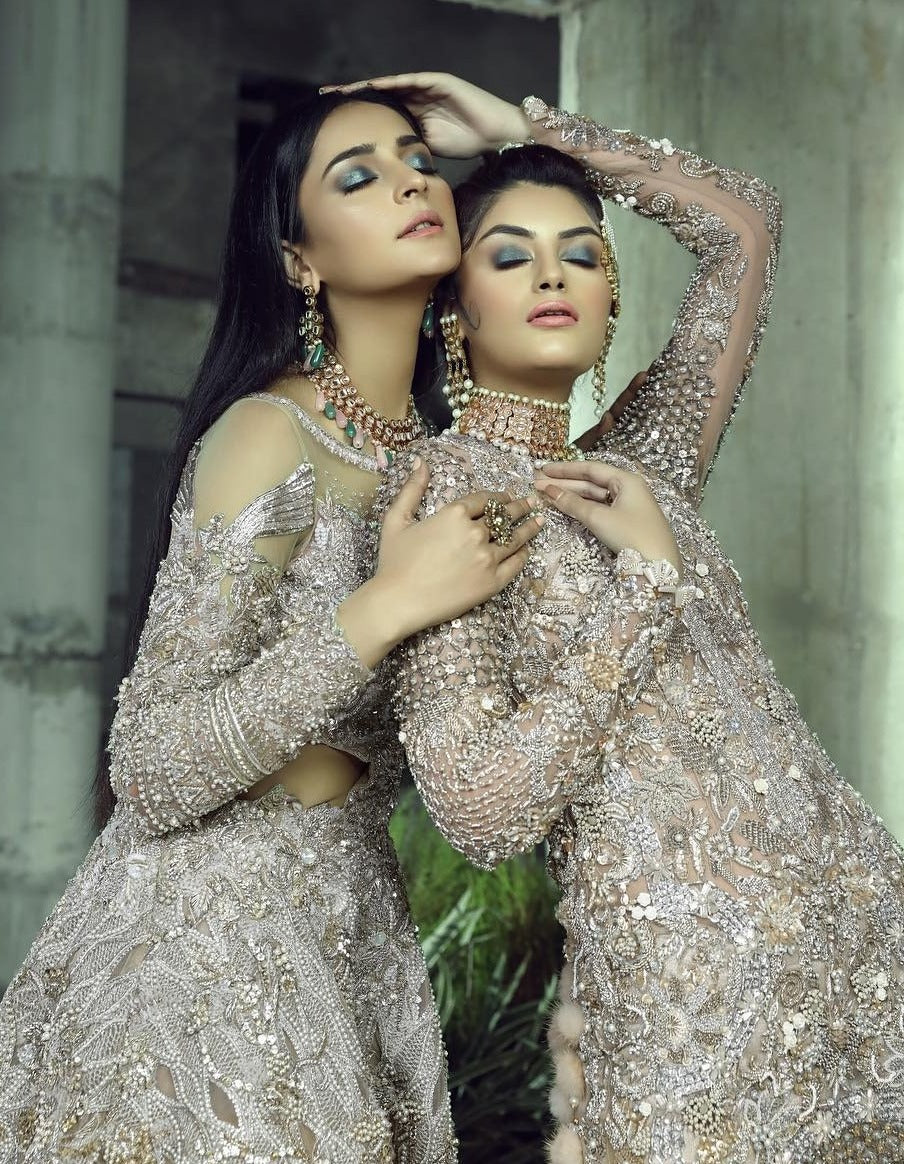 Deisgner Traditional Bridal White Sharara Shirt for Nikkah Wear ...